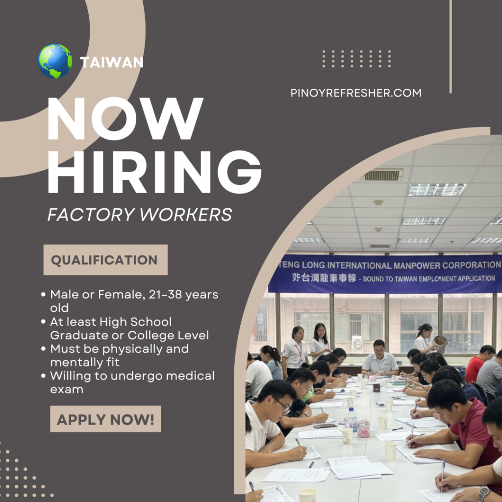 Join Teng Long: Factory Worker Opportunities in Taiwan – Apply Now!