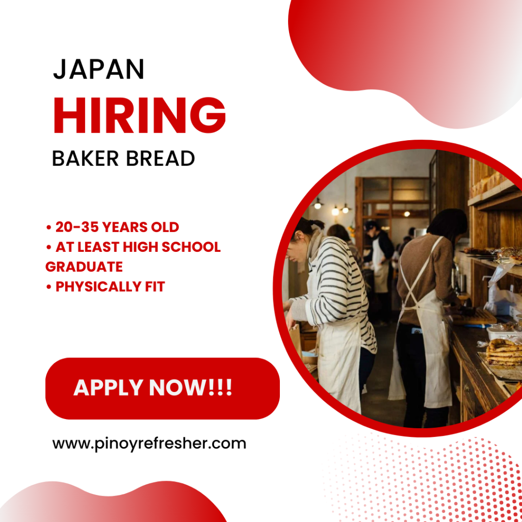Japan Hiring TITP Baker Bread under Sanko Employment Solutions Inc.