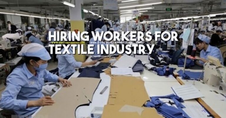 Japan Hiring: Textile Workers under Wonderful International Service Inc ...