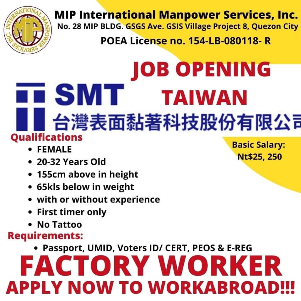 Hiring Female Factory Workers for SMT under MIP Agency
