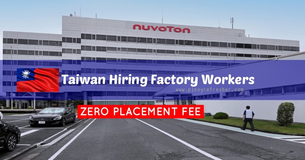 Taiwan Hiring Factory Workers for Nuvoton Technology Corp. | Zero ...