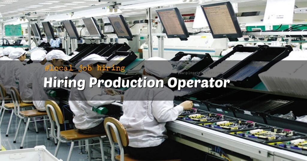 Local Job: Philippine Iris Co. Inc. is now Hiring Production Operator