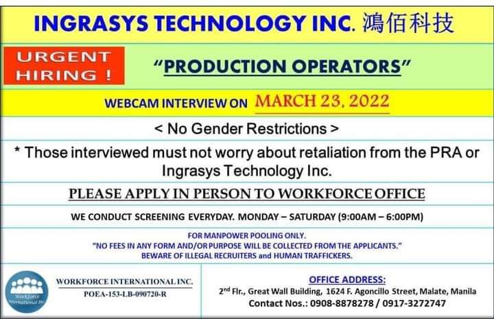 World Wiser International Inc is now Hiring Production Operators for ...