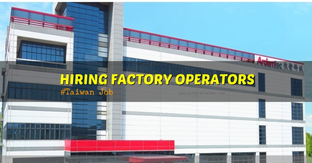 JS Contractor Inc. is now Hiring Factory Operators for Ardentec ...