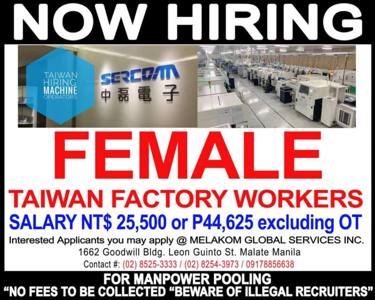 Hiring Factory Workers for Sercomm under Melakom Agency