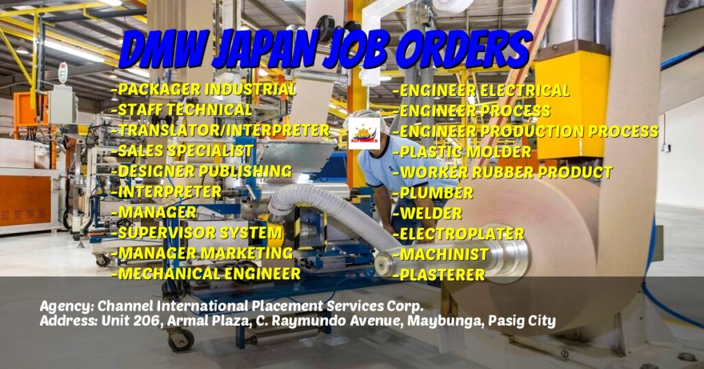 DMW Job Order for various position under Cebu New Wave Recruitment Inc.
