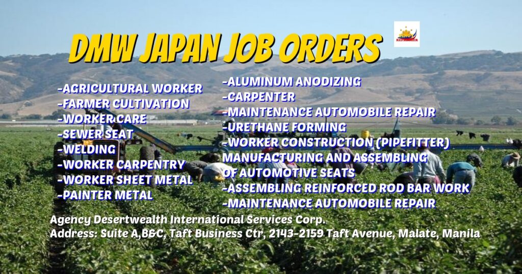 DMW Job Order for various position under Desertwealth International ...