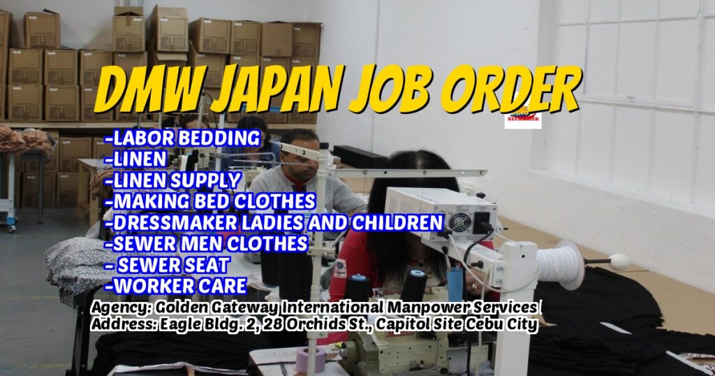 DMW Job Order for Textile Industry under Golden Gateway International ...