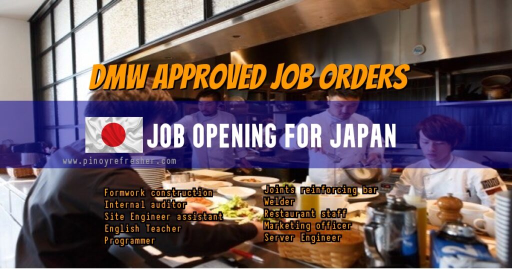 Job opening for Japan under ABD Overseas Manpower Corporation
