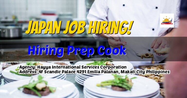 Hiring Prep Cook for Spaghetti Yokoi Co. Ltd.