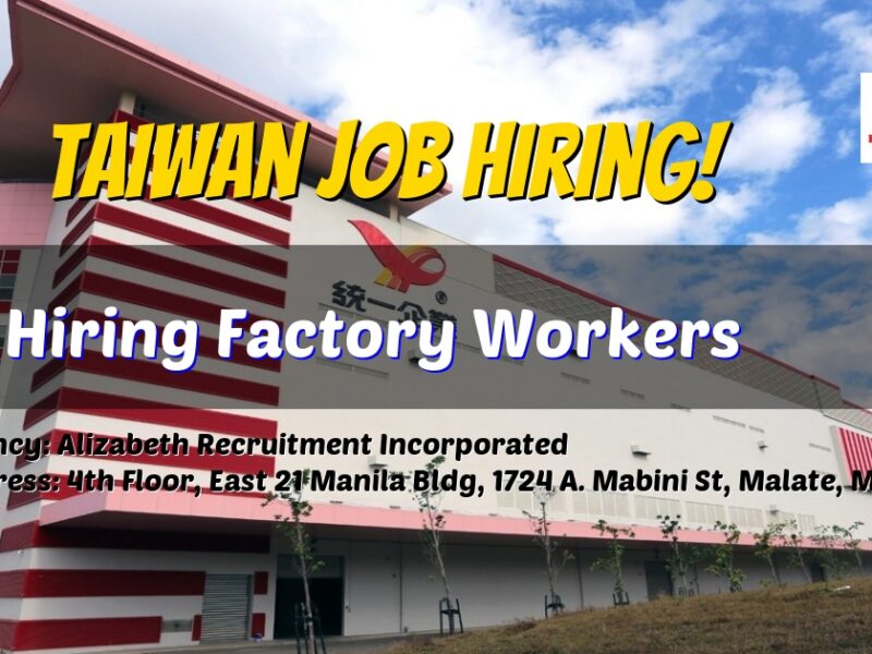 Chipmos Technologies Inc is now Hiring Transfer Factory Workers