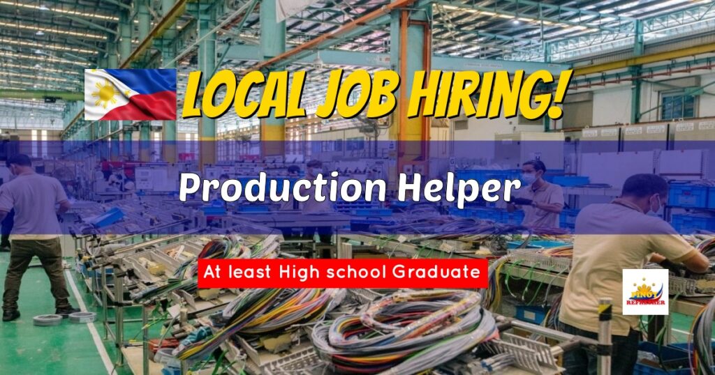 Local Job Hiring: Production Helper for Frs Contracting Services, Opc.