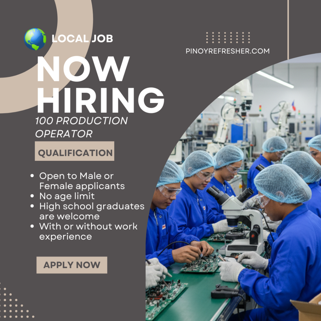Hiring Production Operators in Laguna | Serbiz Multi-Purpose Cooperative