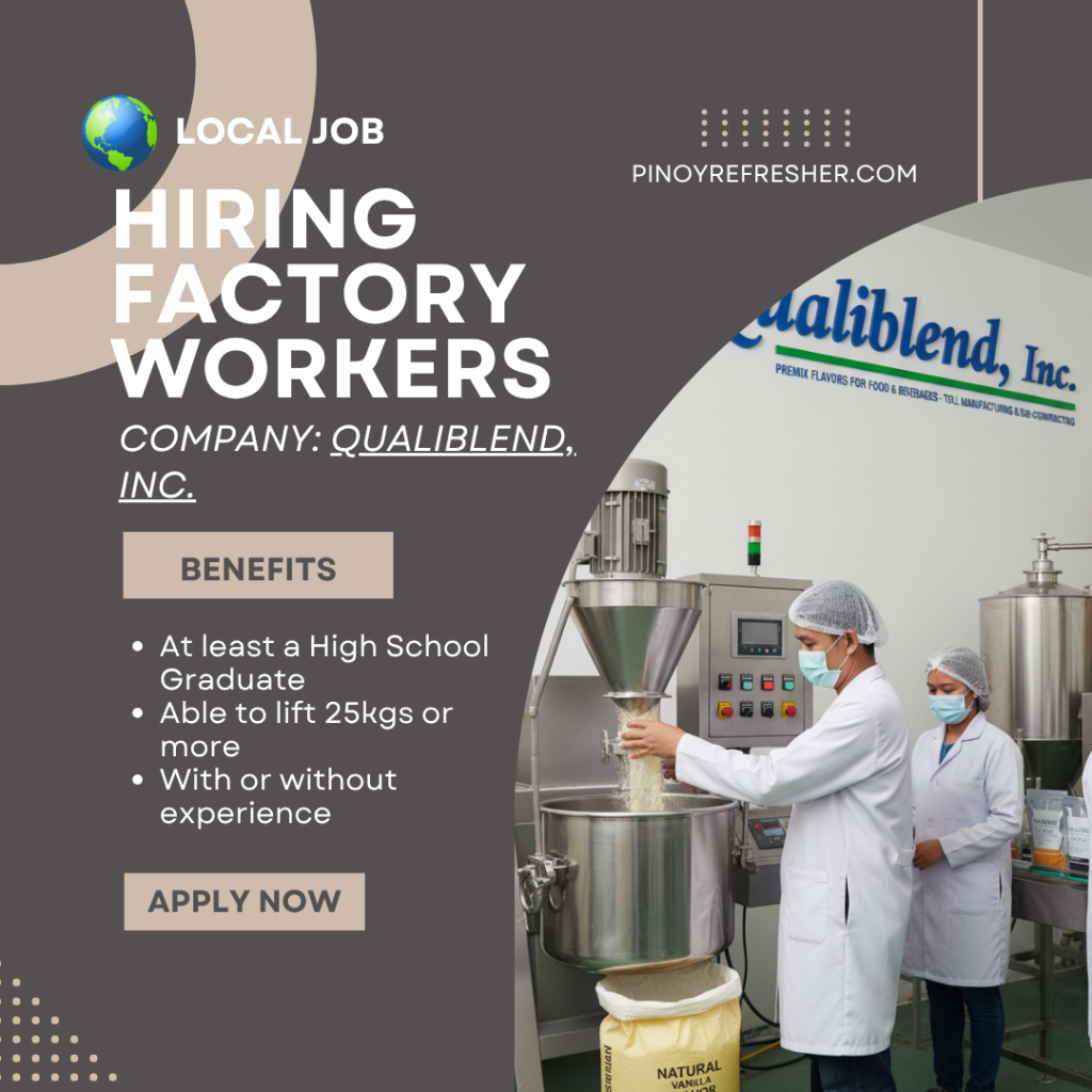 Local Job Hiring: Seasonal Production Worker - San Juan City for ...