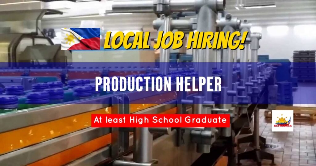 Local Job Hiring: Production Helper for Arc Refreshment Corporation