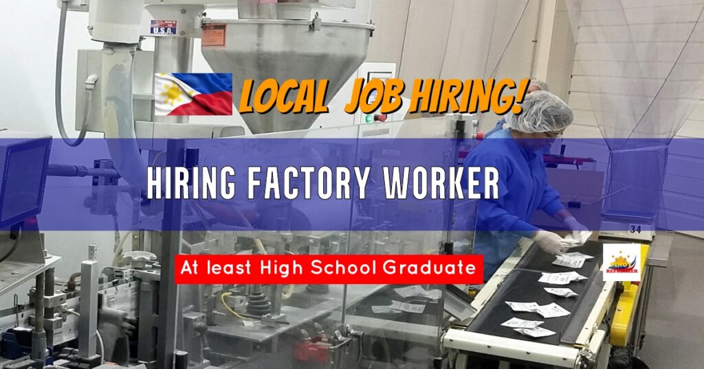 Local Job Hiring: Factory Worker (San Juan City) for Qualiblend Inc.