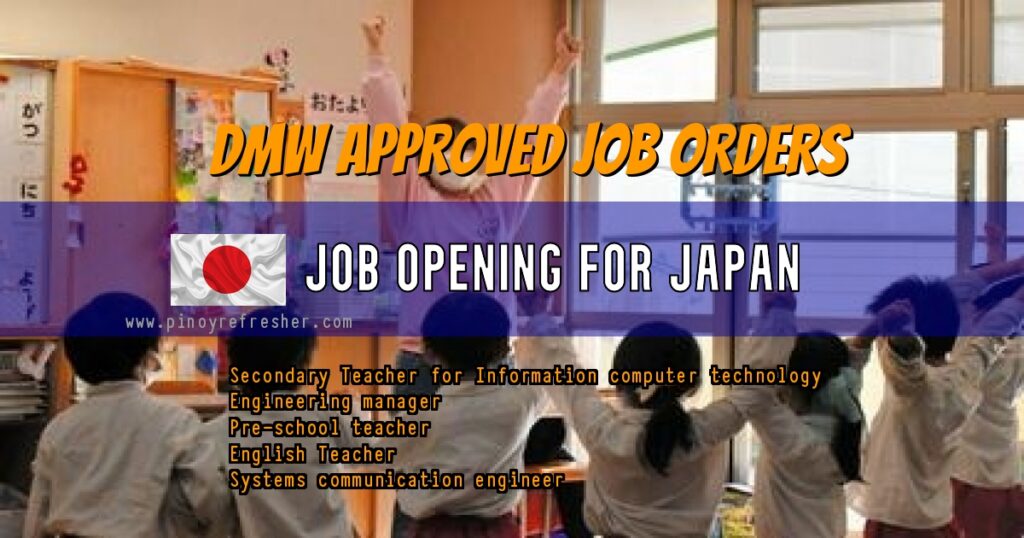 Job Opening for Japan under 21st Century Manpower Resources Inc.