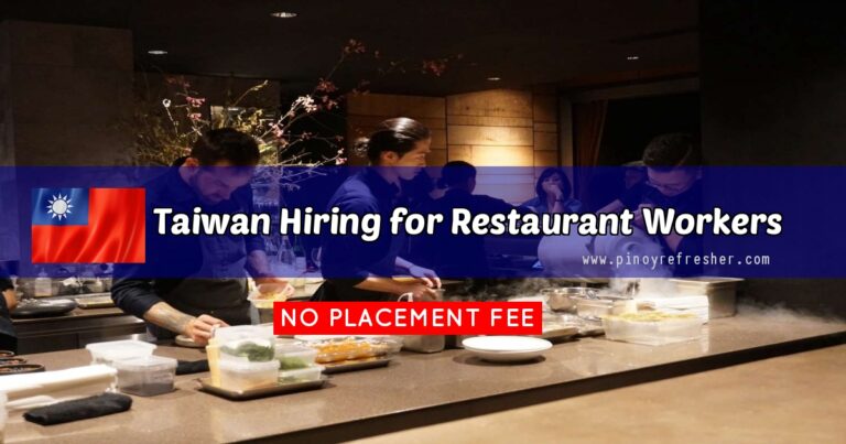 Taiwan Hiring Restaurant Workers for Bechtel Limited Taiwan Branch