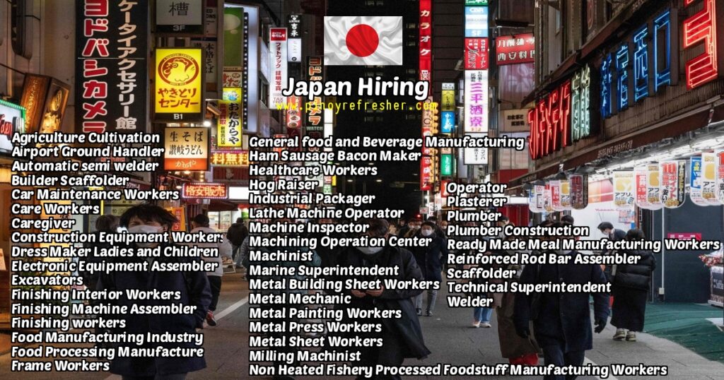 Approved Job Orders Bound to Japan | Apply Through YWA Human Resource ...