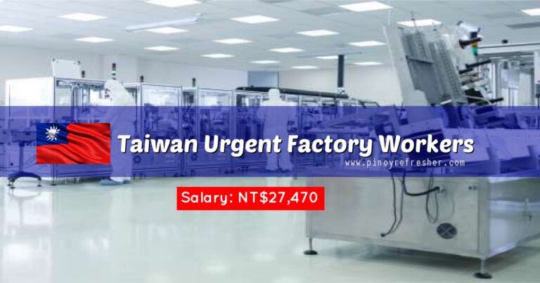 Urgent Taiwan Hiring Factory Workers for Chemical Factory