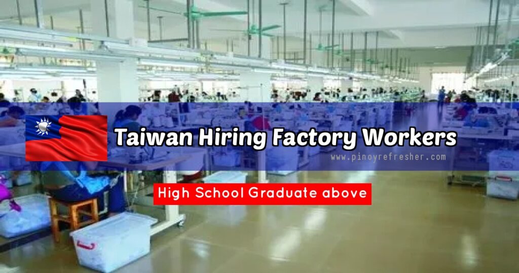 Taiwan Hiring Factory Workers for C Y Webbing Co., Ltd.