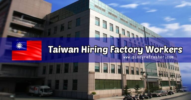 Taiwan Hiring Factory Workers for Garmin Corporation