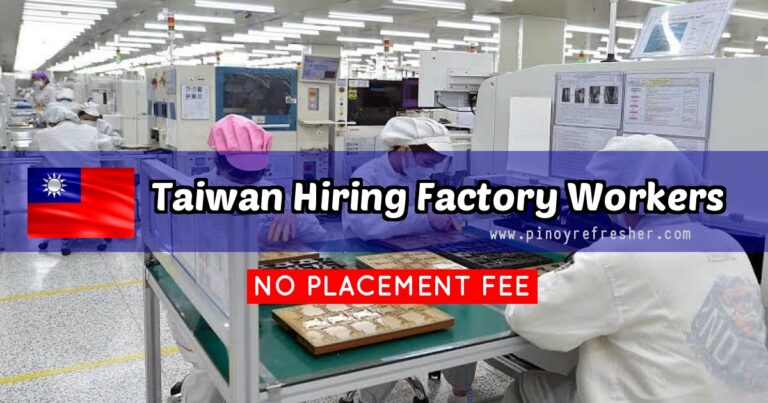 Taiwan Hiring Factory Workers for Taiwan Electronics Co