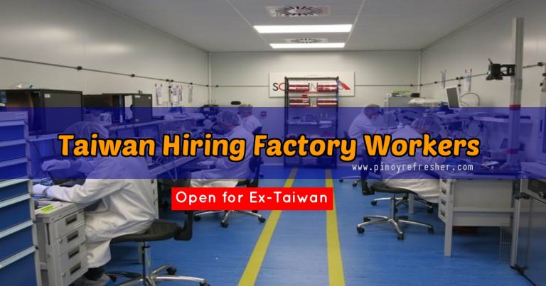 Taiwan Hiring Factory Workers under JS Contractor Inc. | High School