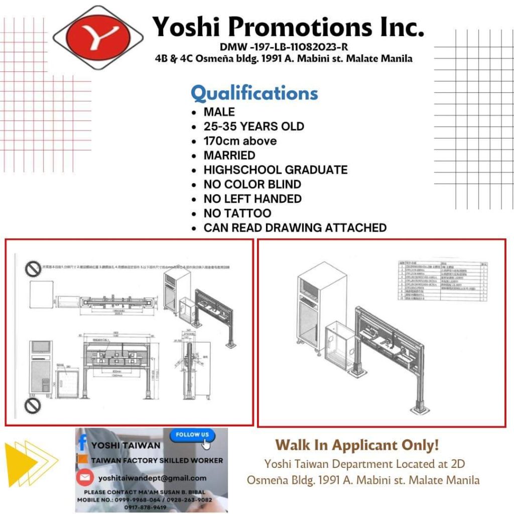 Hiring Male Factory Workers under Yoshi Promotions, Inc.