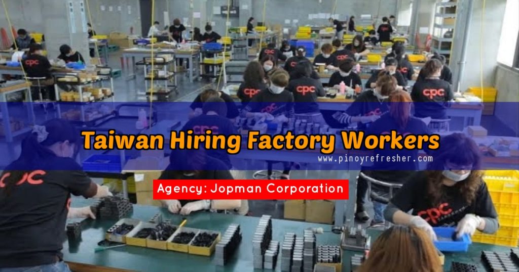 Taiwan Hiring Factory Workers for Chieftek Precesion Co., Ltd.
