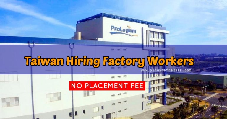 Taiwan Hiring Factory Workers for Prologium