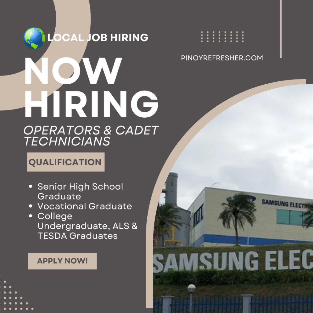Walk-In Hiring: Operators & Cadet Technicians at Samsung Electro ...