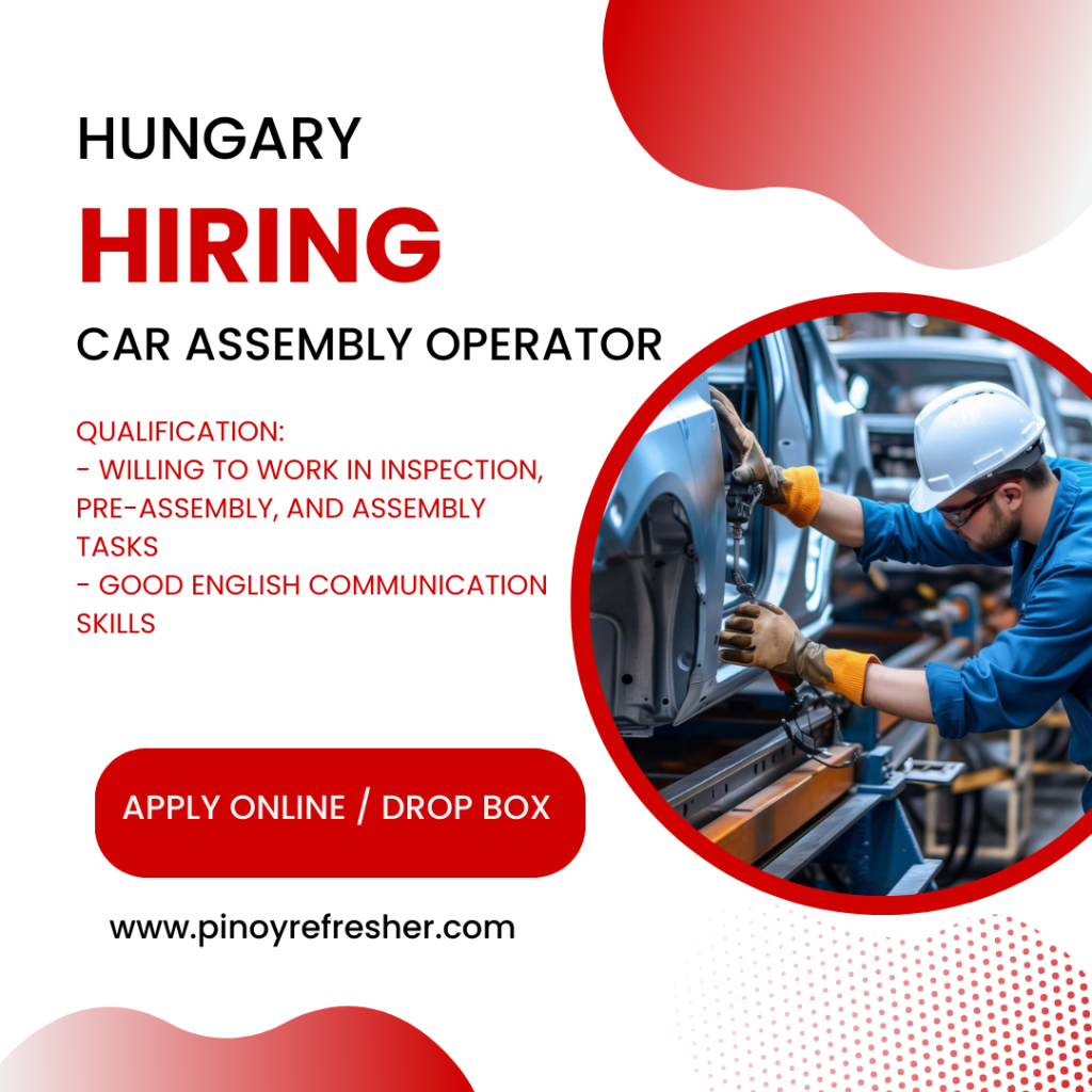 Hungary Hiring Car Assembly Operator for ProHuman