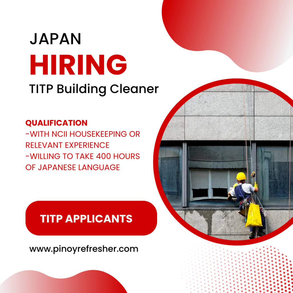 Japan Hiring TITP Building Cleaner | NO PLACEMENT FEE