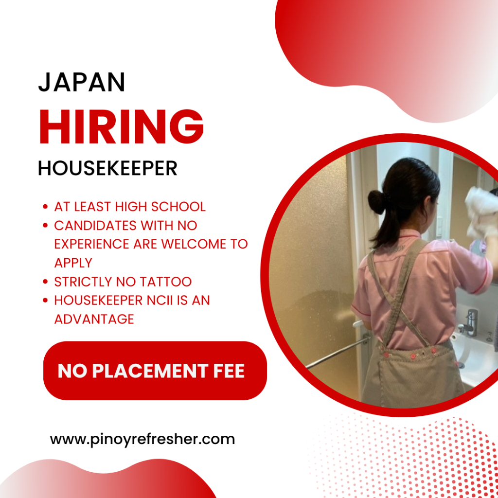 Japan Hiring HouseKeeper for Duskin Co., Ltd. | No Placement Fee