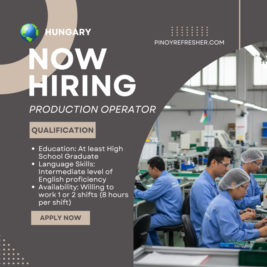 Hiring Production Operators for Pannonjob bound to Hungary | At least ...