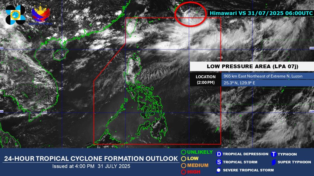 Bantay-Sarado: LPA sa Labas ng PAR, Maaaring Maging Bagyong "Fabian"