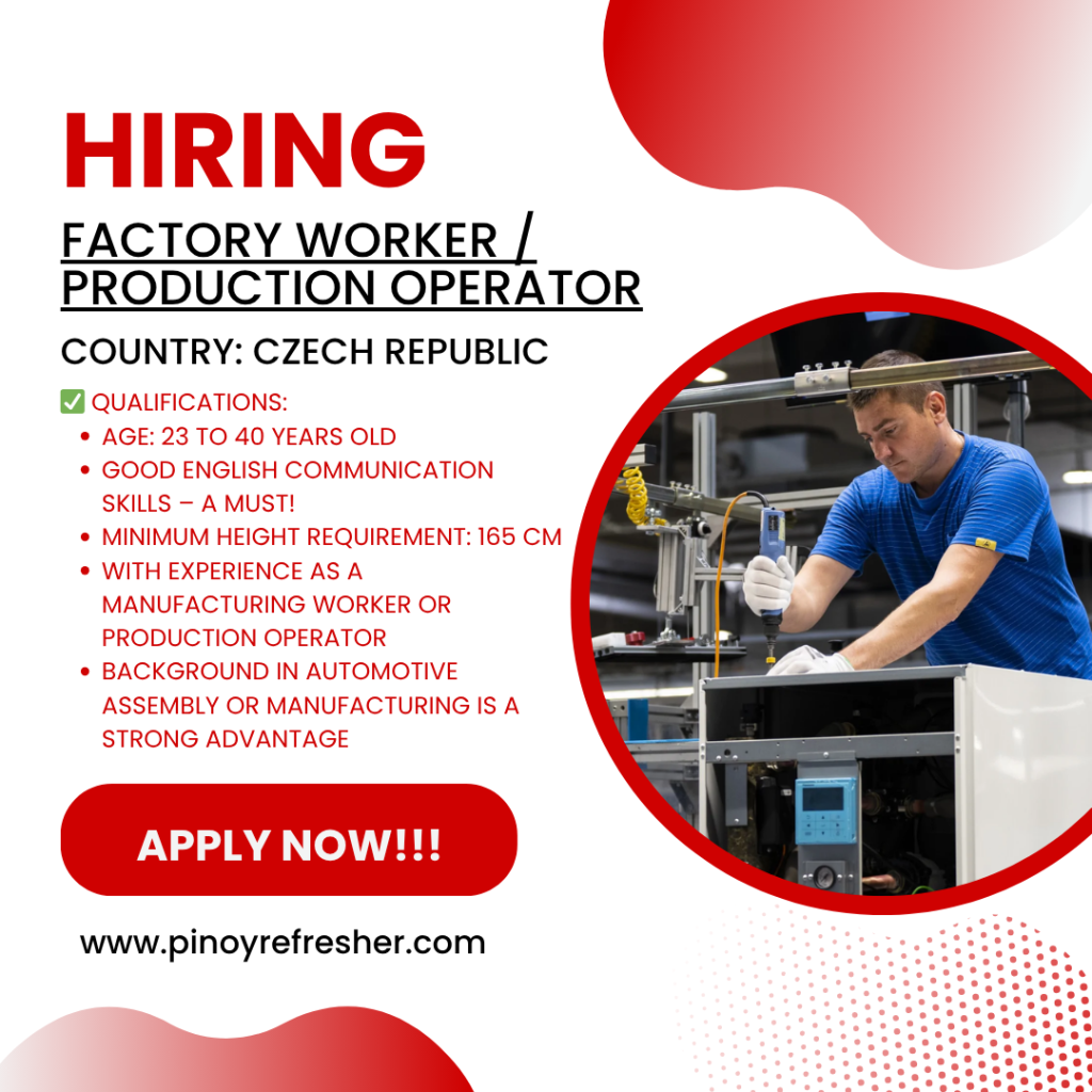 Urgent Hiring: Production Operators and Factory Workers Bound for the ...