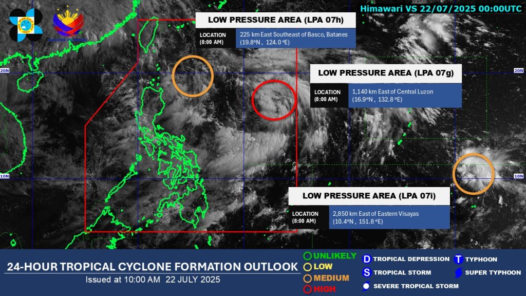 3 Low Pressure Areas Monitored; 1 Likely to Become Tropical Depression ...