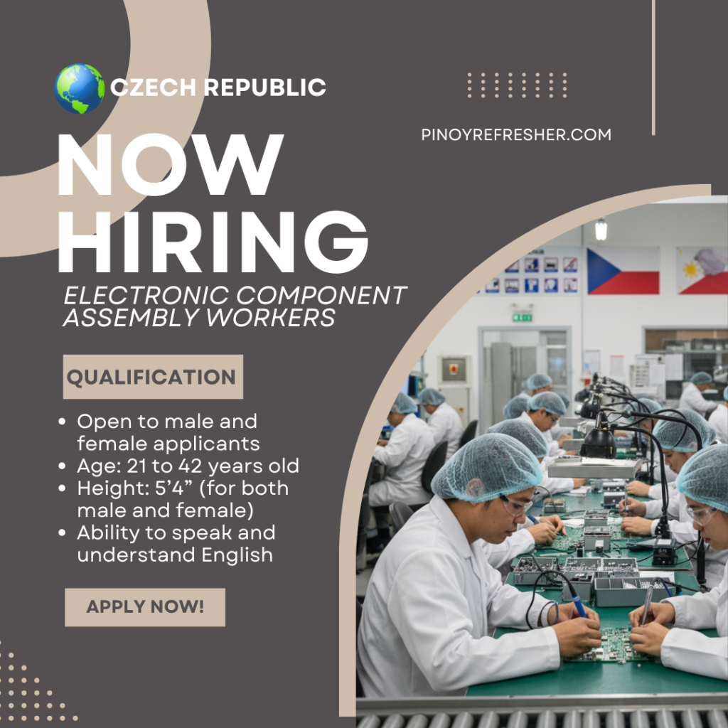 Job Opportunity: Electronic Component Assembly Workers in Czech Republic