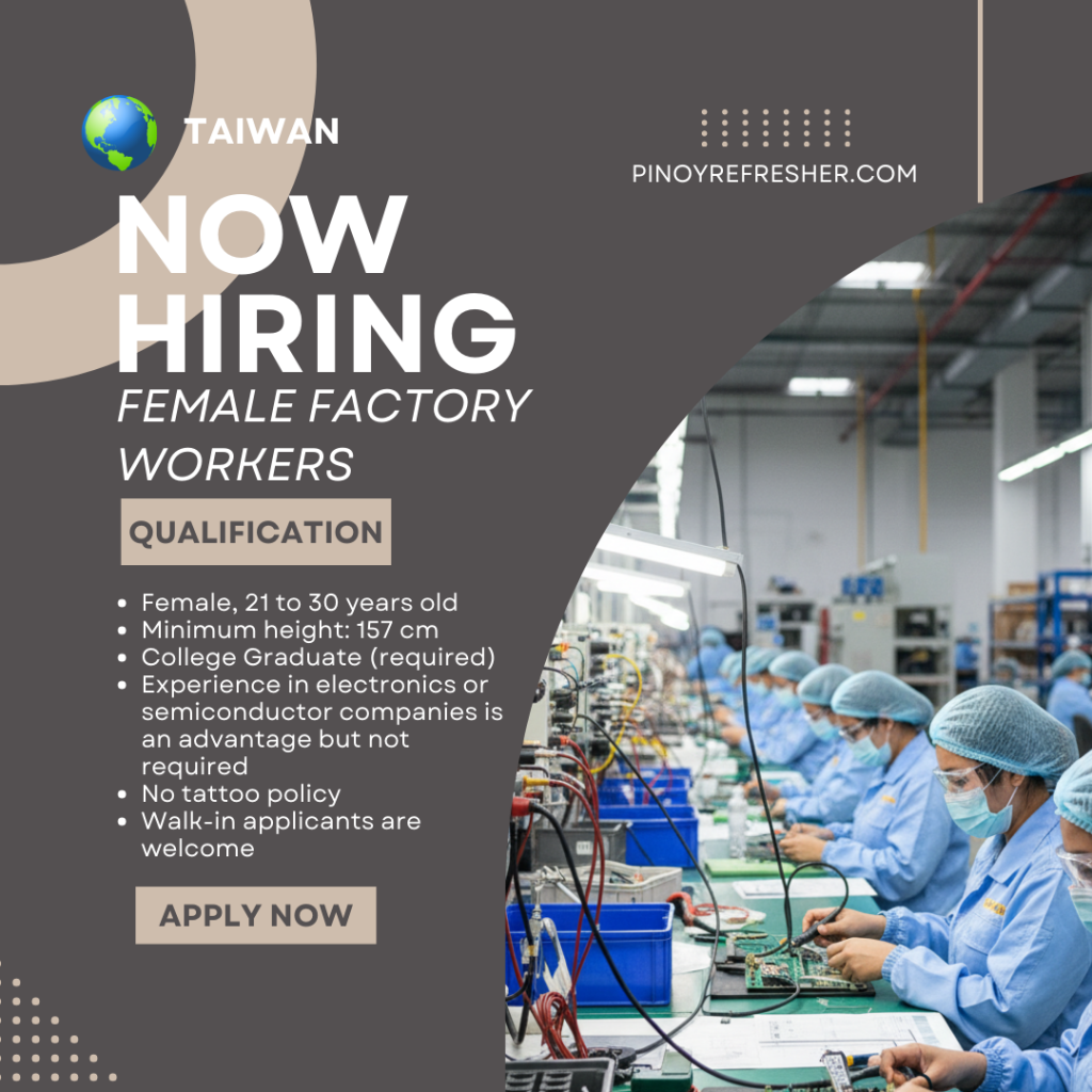 Now Hiring: Female Factory Workers – No Placement Fee