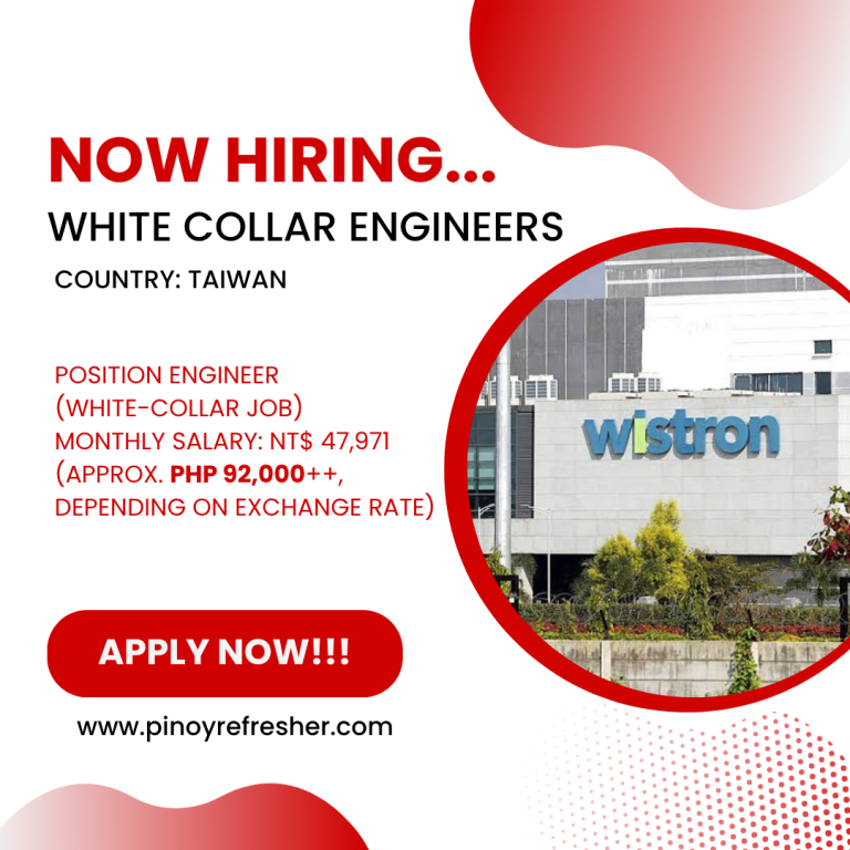 NOW HIRING: Position Engineers for Wistron Corporation – Bound to ...