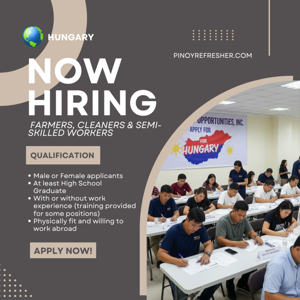 Now Hiring for Hungary: Farmers, Cleaners & Semi-Skilled Workers Needed!