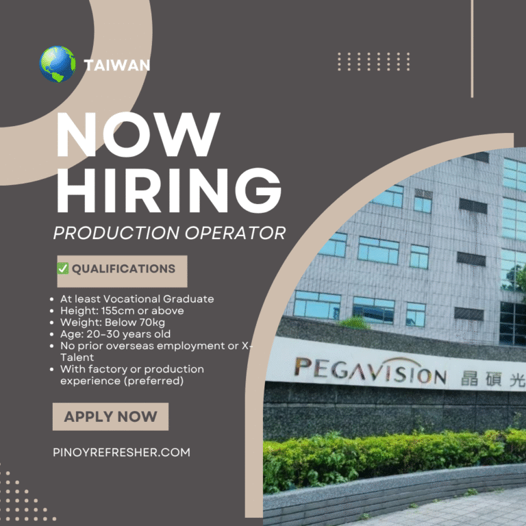 Taiwan Hiring Production Operator for ASE Chungli