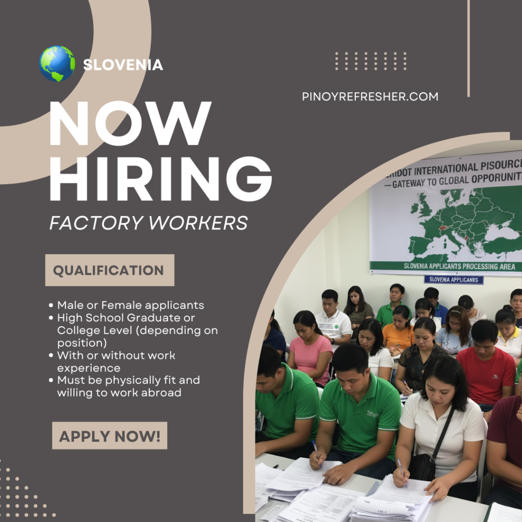 Work and Live in Slovenia: Now Hiring Filipino Workers for Europe!