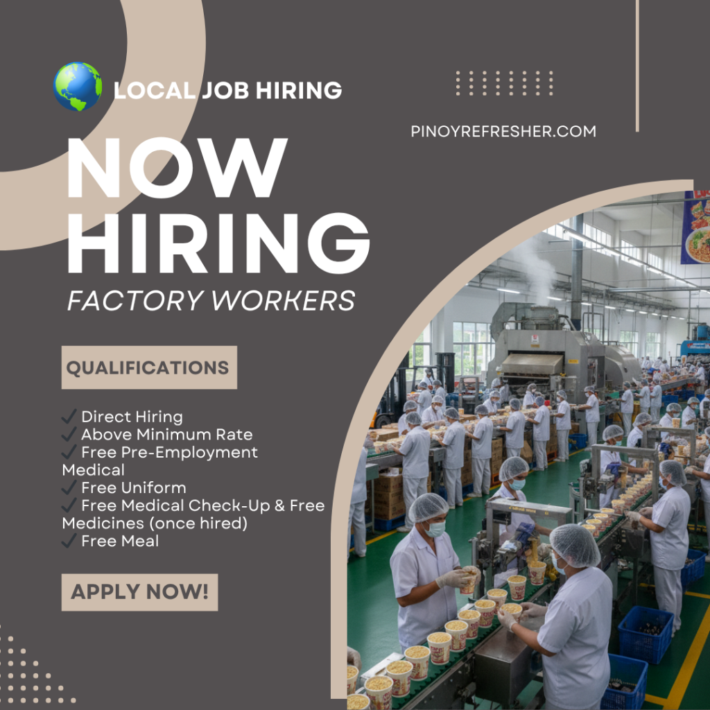 Taiwan Hiring Factory Workers for ASE Chungli | Filsino Agency