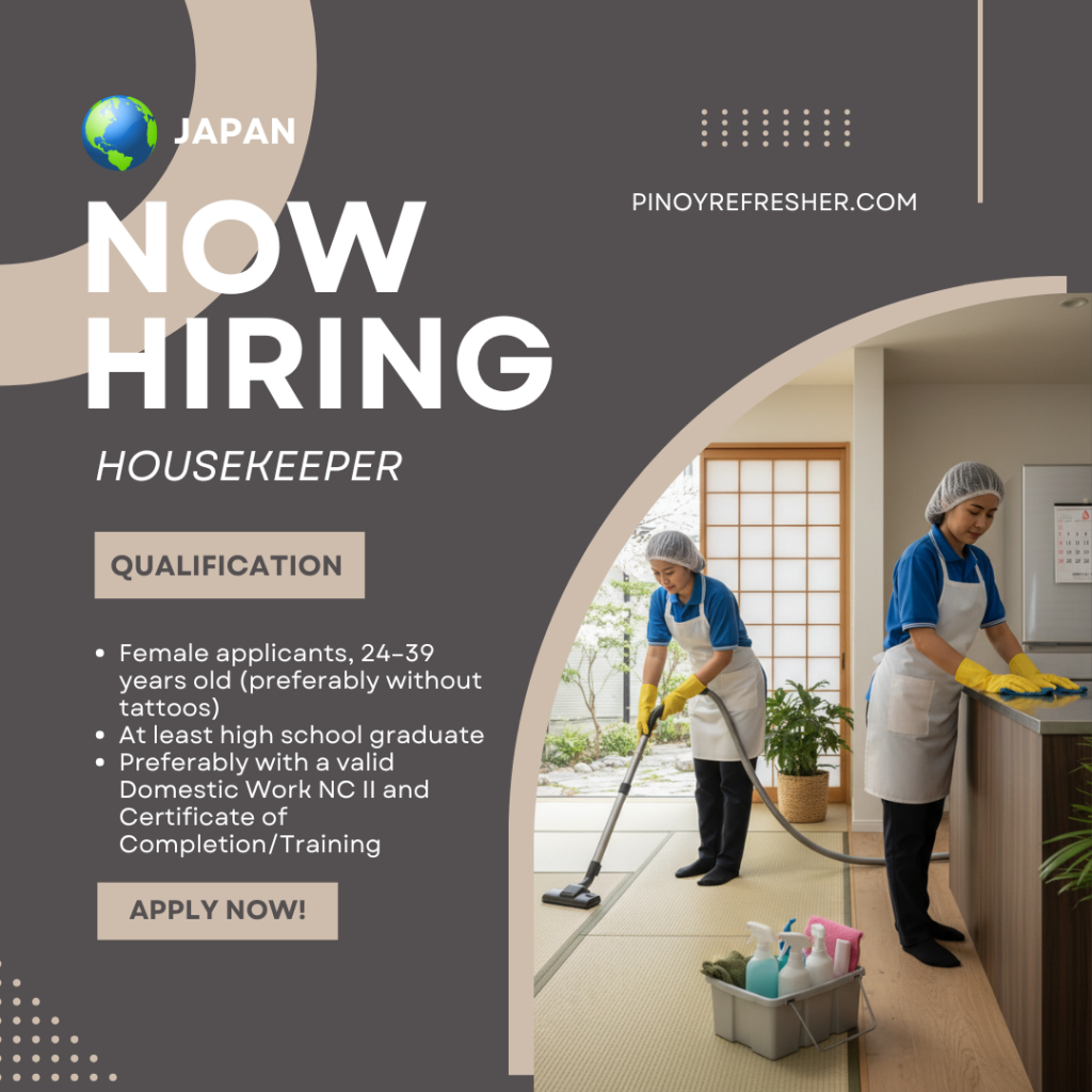 Japan Housekeeper Jobs | Magsaysay Global Services Inc. – Apply Now
