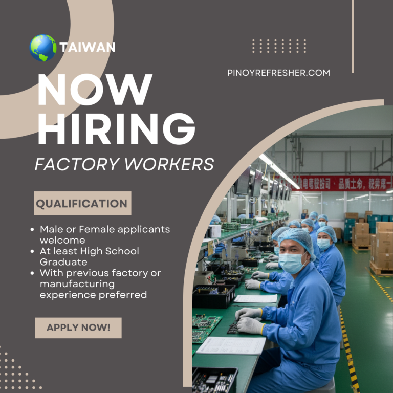 Hiring Factory Workers for Taiwan | Yoshi Promotions, Inc. – DMW ...