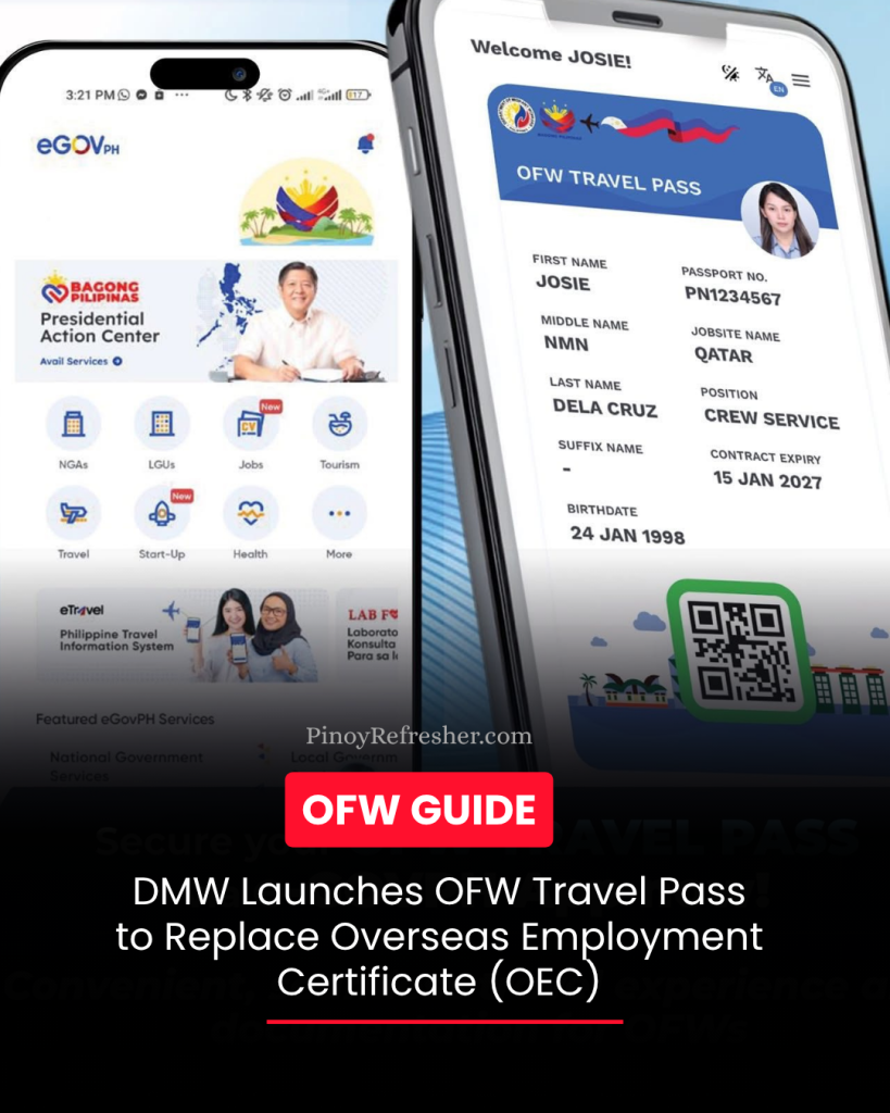 DMW Launches OFW Travel Pass to Replace Overseas Employment Certificate ...