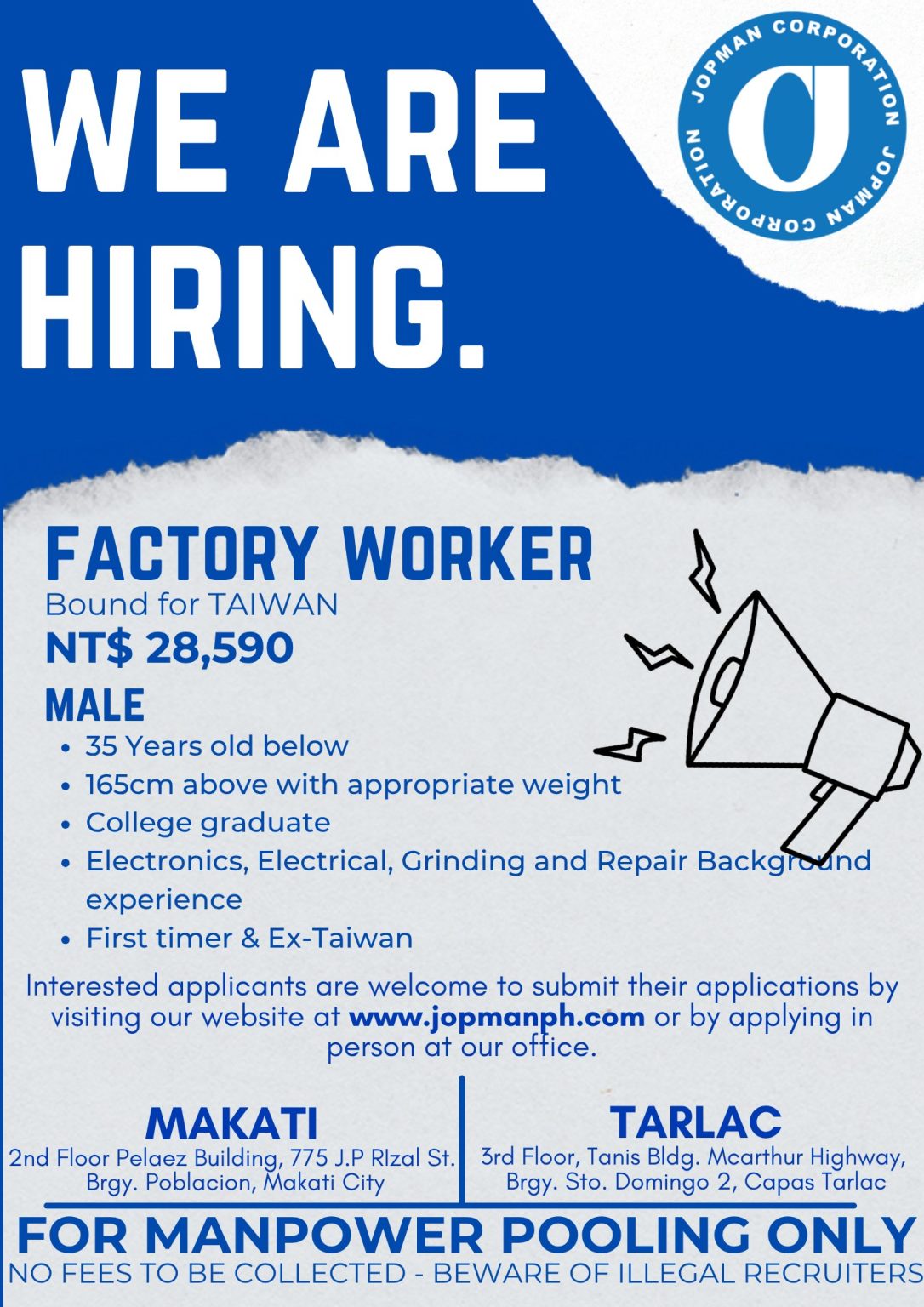 Your Next Job Awaits in Taiwan! Apply Now as a Factory Worker